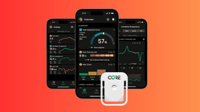 CORE offers athletes body temperature monitoring and heat score to prep ...